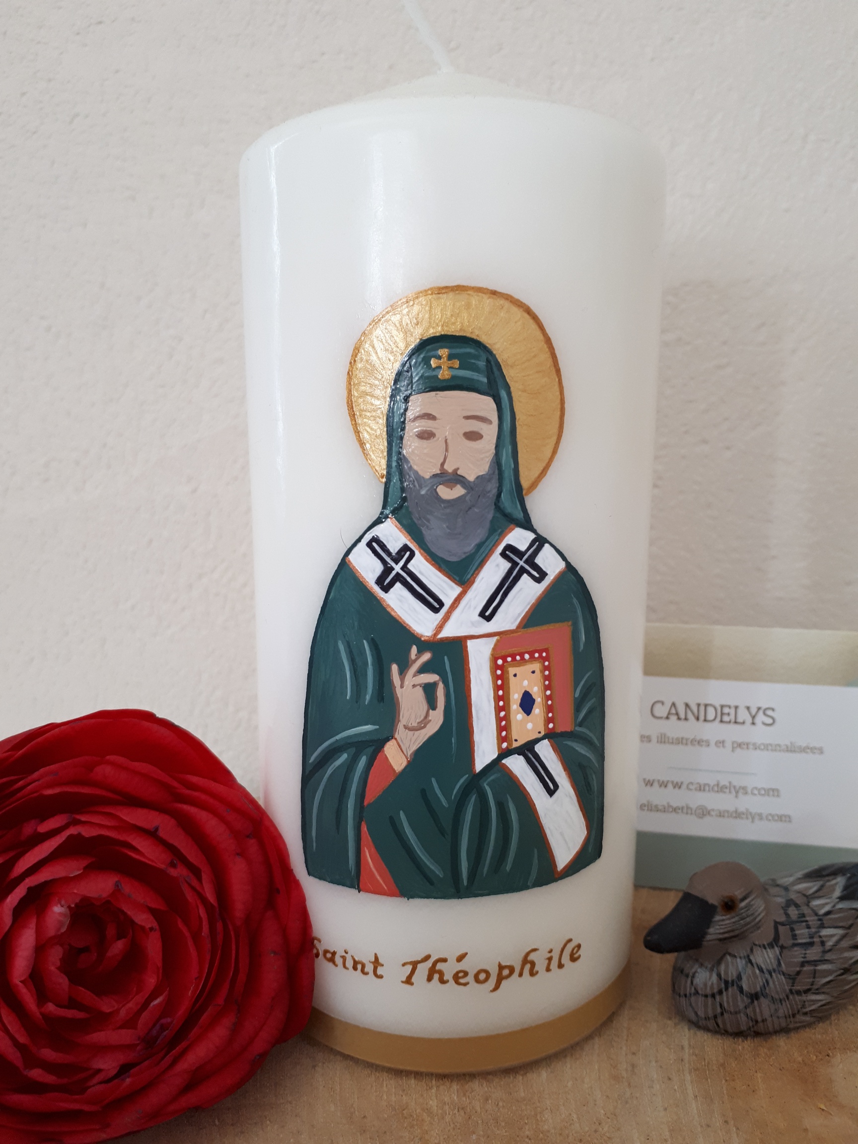 Saint Théophile - Candelys - Bougies illustrées et personnalisées
